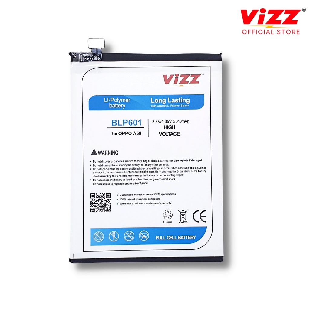 Jual VIZZ Baterai Oppo BLP601 Batre A59 / F1S / A53 2015 | Shopee Indonesia