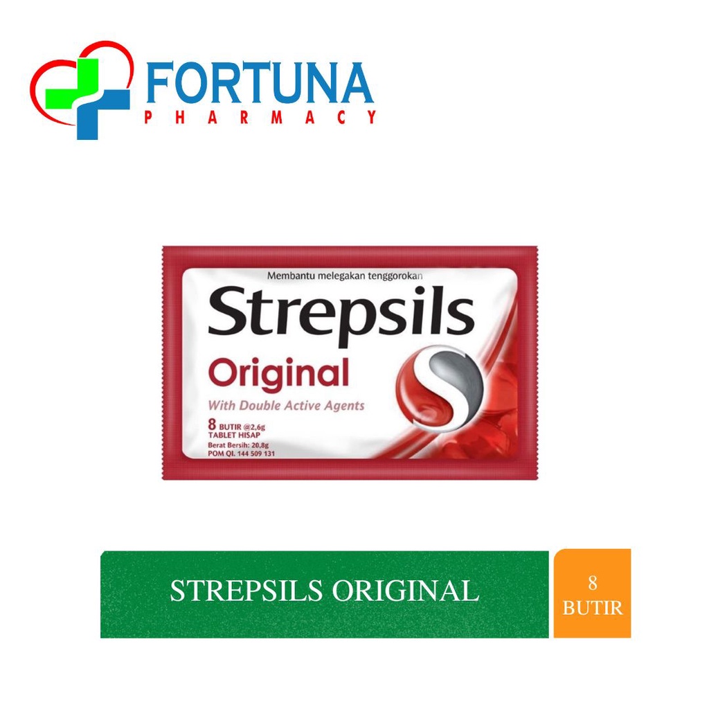Jual STREPSILS ORIGINAL 1 SACHET ISI 8 BUTIR PELEGA TENGGOROKAN ...