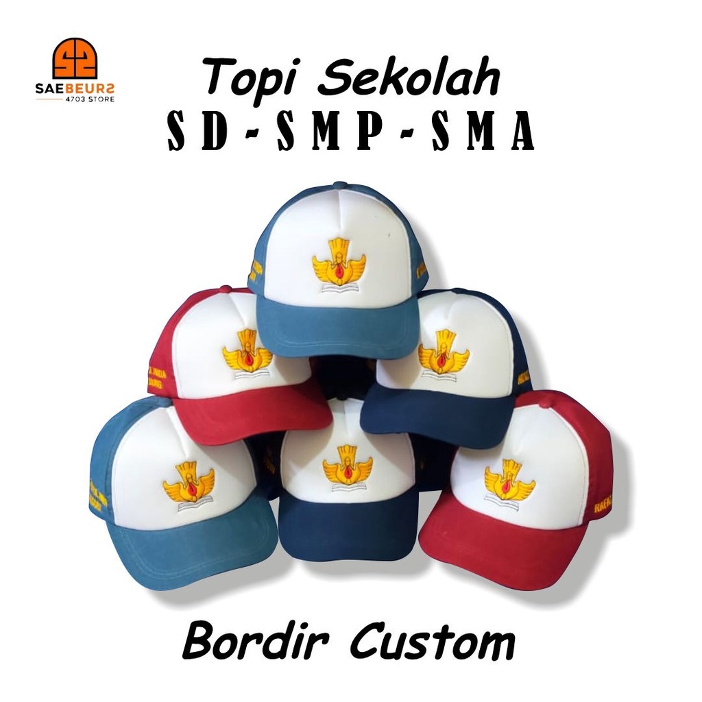Jual TOPI SEKOLAH SD SMP SMA BISA CUSTOM NAMA ANAK DAN NAMA SEKOLAH ...
