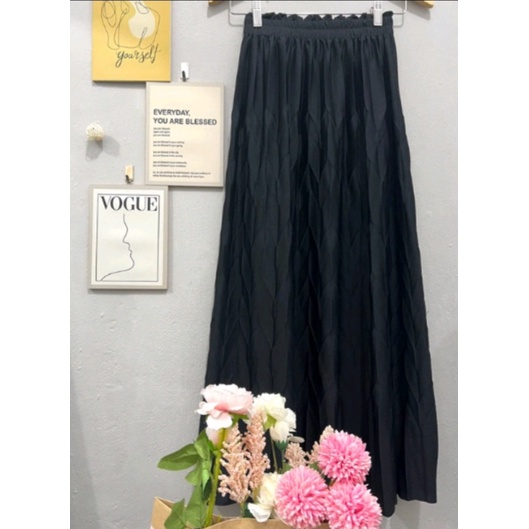 Jual GS- ROK PLISKET KOMBI ZIGZAG/ ROK WANITA/ROK PLISKET PANJANG/ROK MUSLIM/ROK PLEATED/MAXY ...