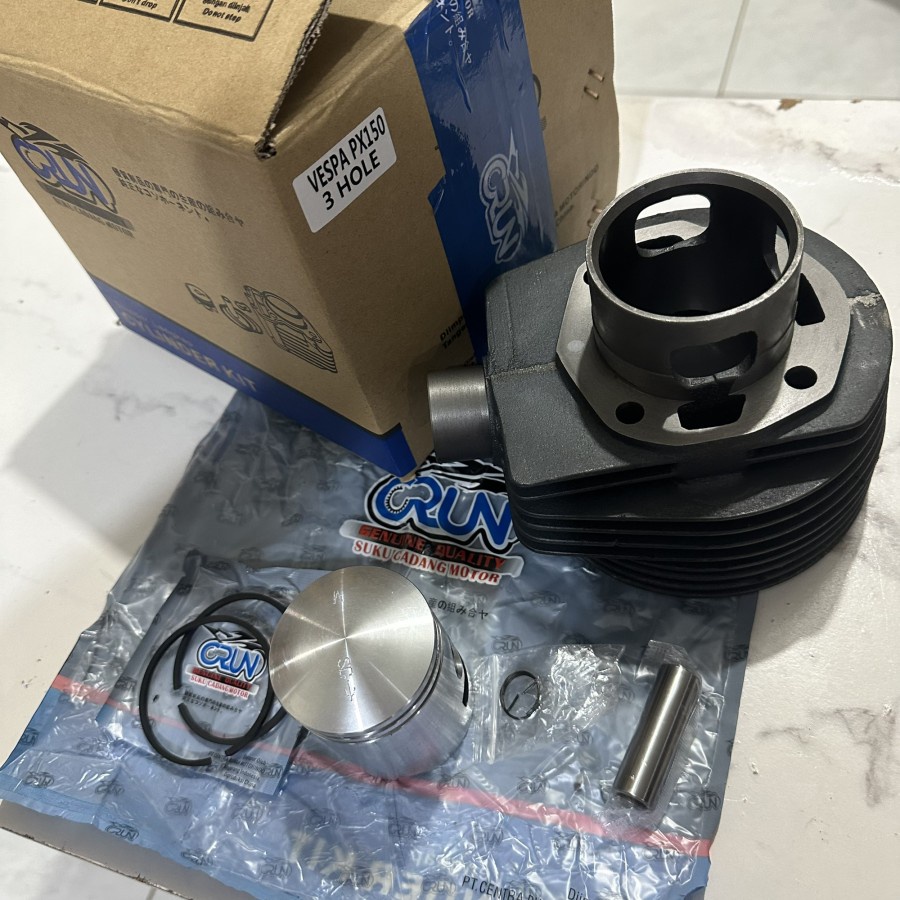 Jual CRUN 3 HOLE VESPA PX150 SILINDER BLOK CYLINDER BLOCK LUBANG HEAD ...