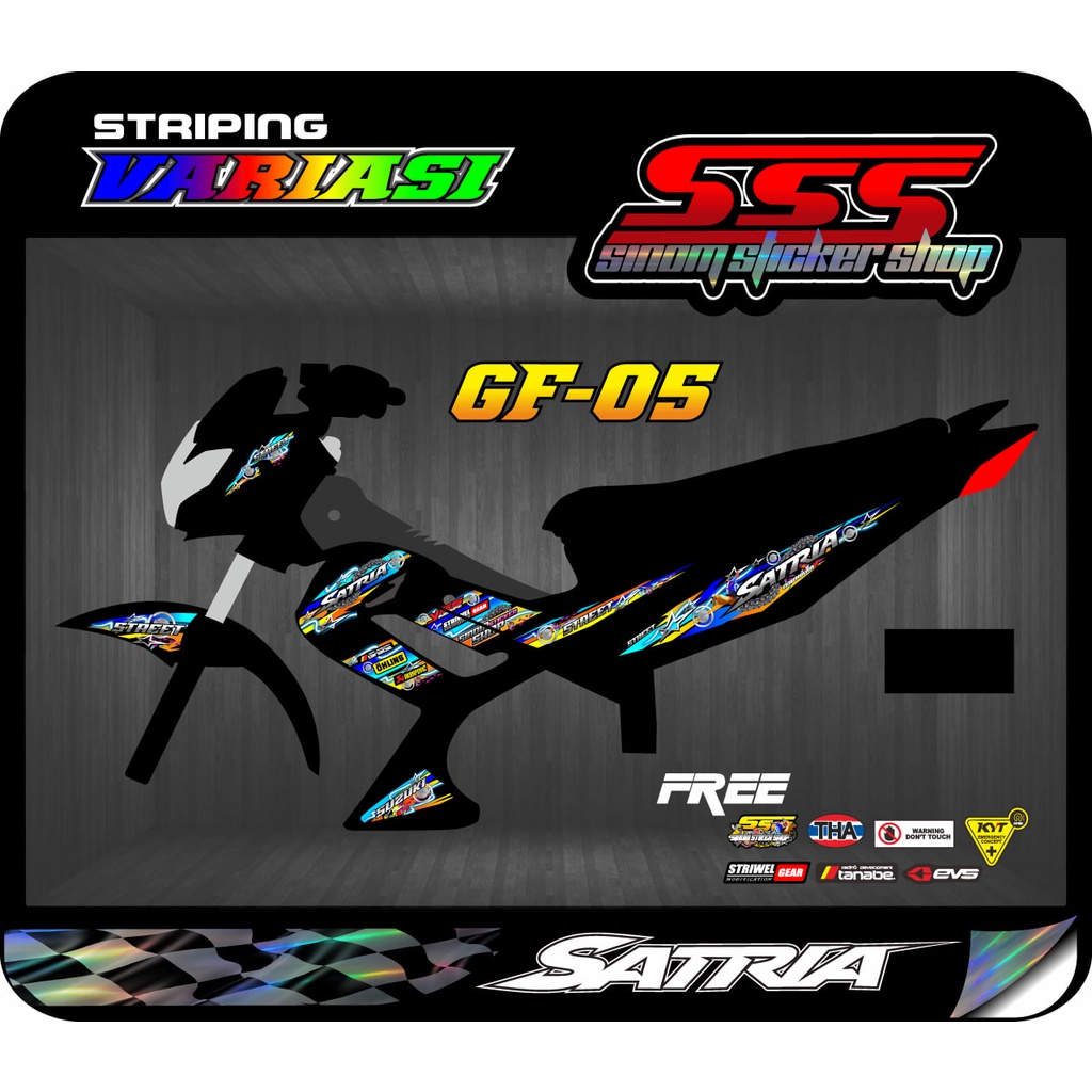 Jual Stiker Striping Variasi Satria Fu Old / Satria Barong Kode GF-05 ...
