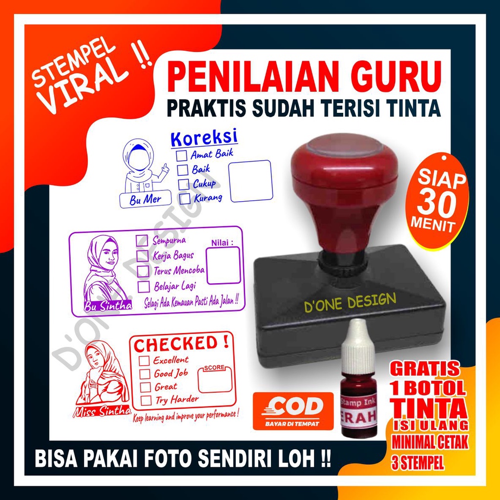 Jual STEMPEL NILAI GURU | Penilaian / Koreksi / Checked | OTOMATIS ...