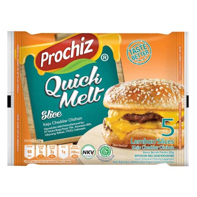 Jual Prochiz Quick Melt Keju Cheddar Olahan Slice Isi 5 Lembar/Slices ...