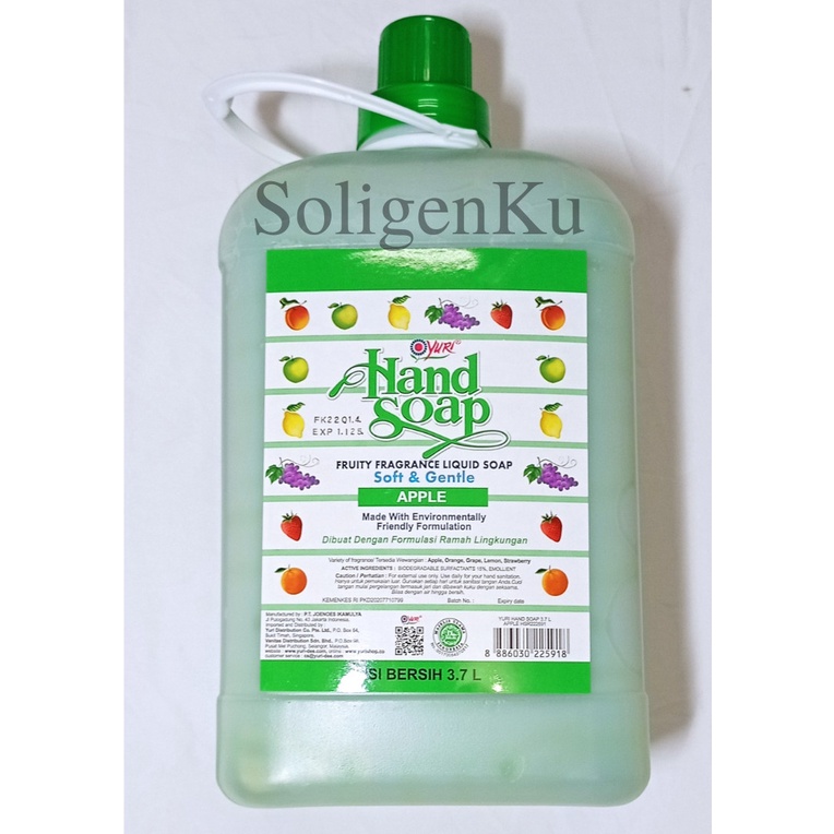 Jual YURI HAND SOAP Jerigen 3.7 Liter Sabun Cair Cuci Tangan Instan ...