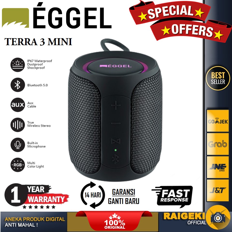 Jual Eggel Terra 3 Mini S 360 Waterproof Bluetooth Speaker | Shopee ...