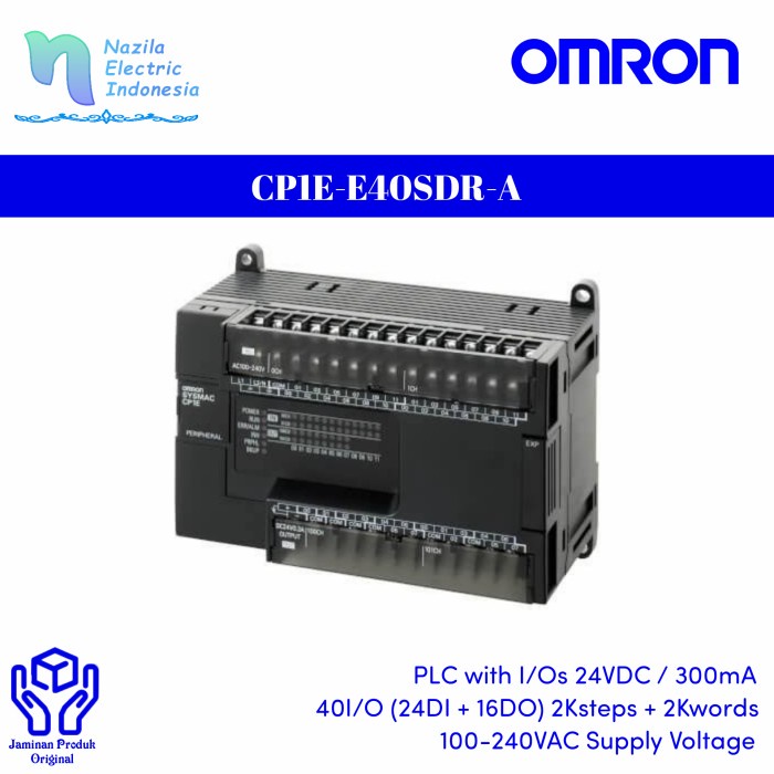 Jual Omron PLC CP1E-E40SDR-A 40 I/O CP1EE40SDRA / E40SDRA Original | Shopee Indonesia