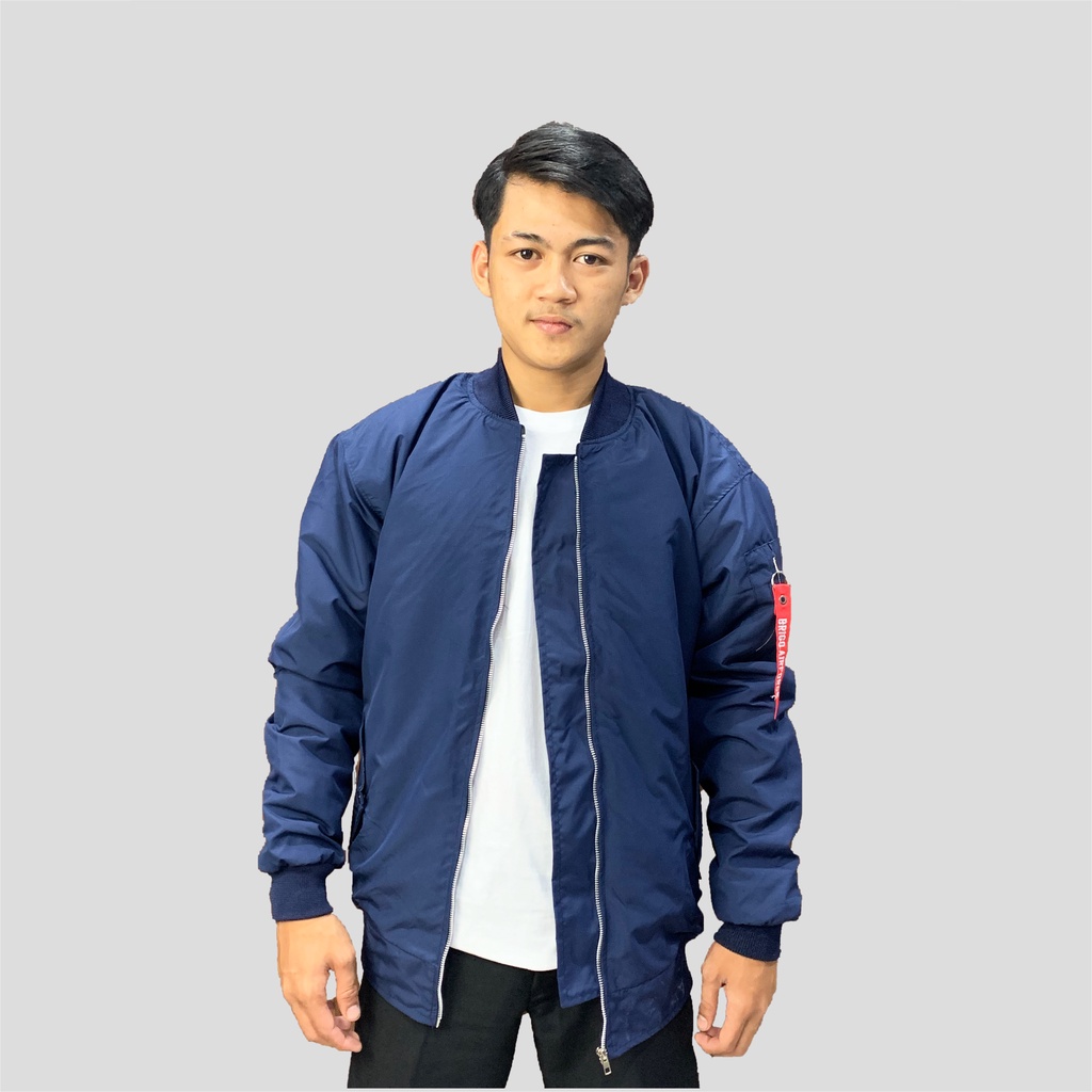 Jual BRIGO Jaket Bomber Polos || Bomber Varsity || Bahan Taslan JN ...