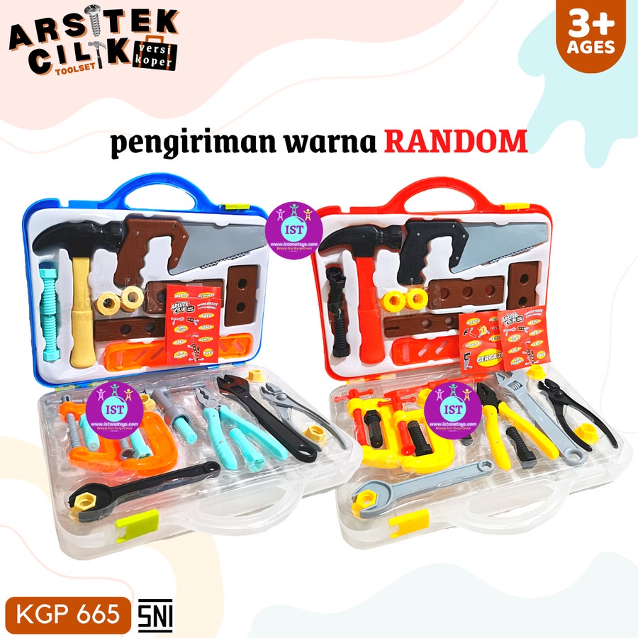 Jual Mainan Arsitek Cilik Koper Tool Set isi 30 pcs Edukasi BOB the ...