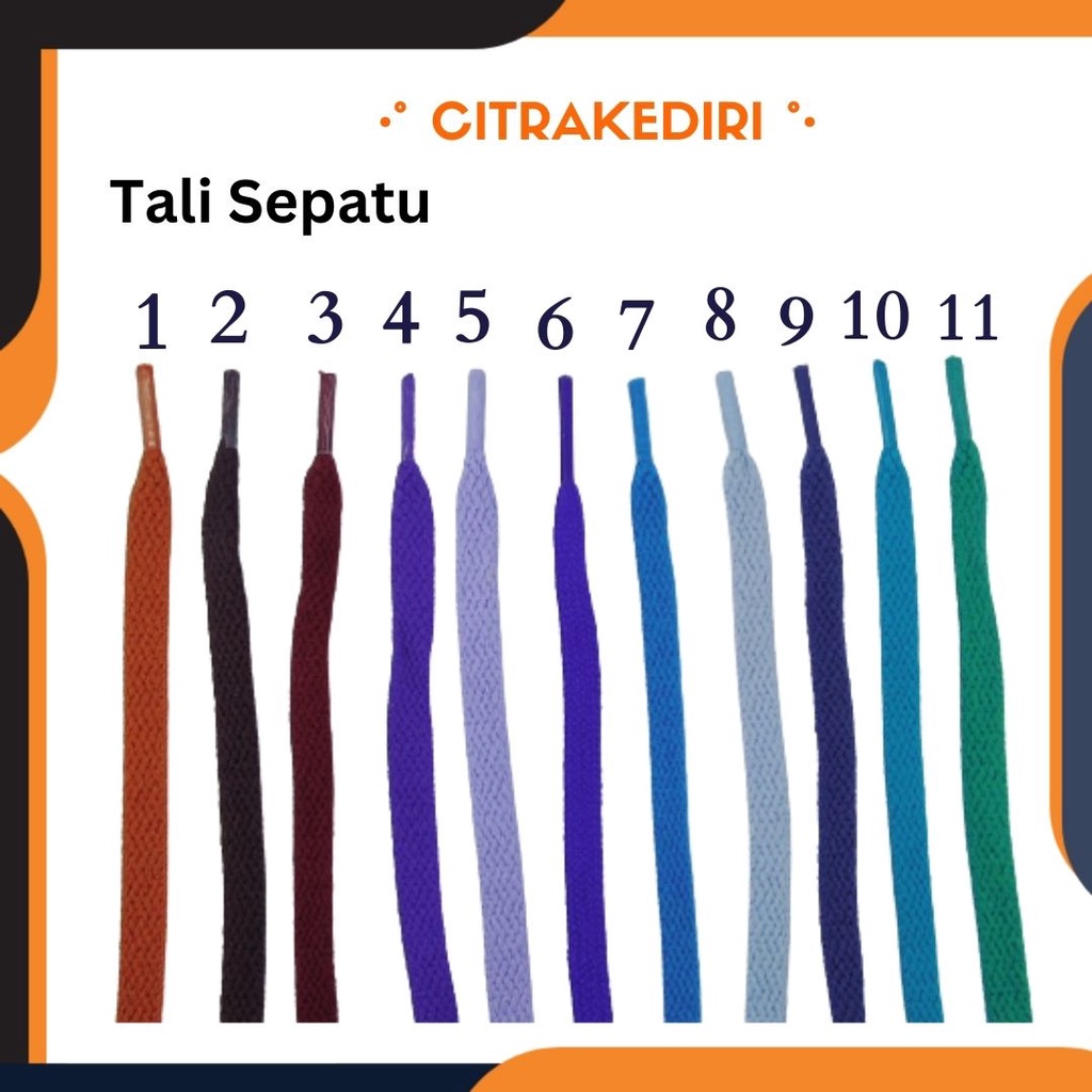 Jual Tali Sepatu Warna harga sepasang ( minimal 6 pasang) | Shopee ...