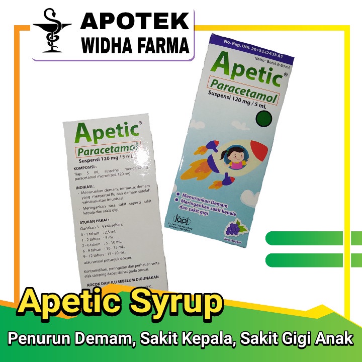 Jual APETIC PARACETAMOL SUSPENSI 60 ML | Shopee Indonesia