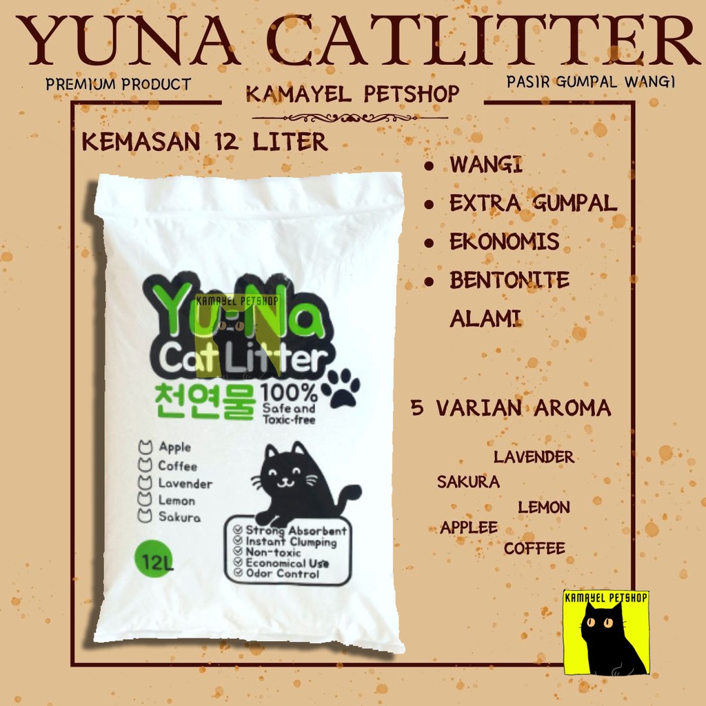 Jual 12 LITER - Pasir gumpal wangi kucing -MERK YUNA CAT LITTER -PASIR ...