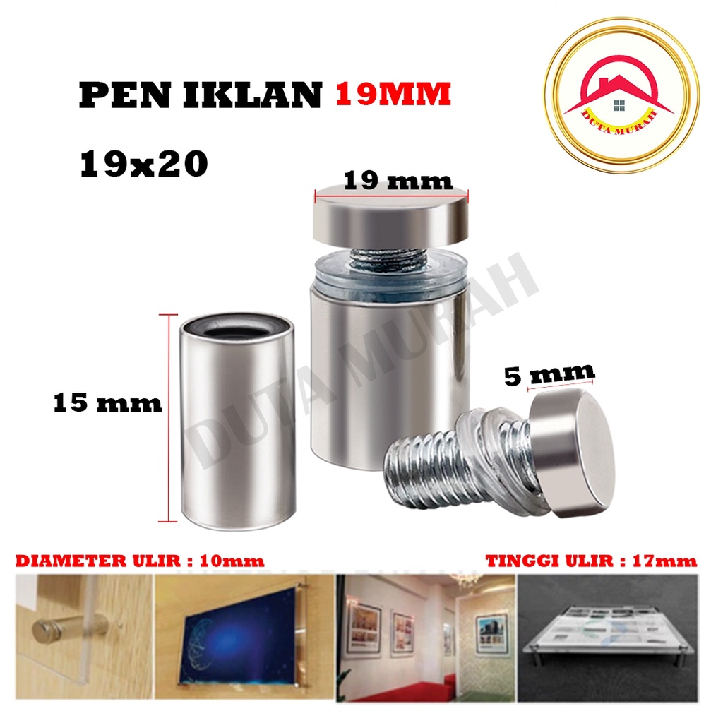 Jual Pen Iklan 19MM / Pen Baut Iklan Kaca Akrilik / Sign Board ...