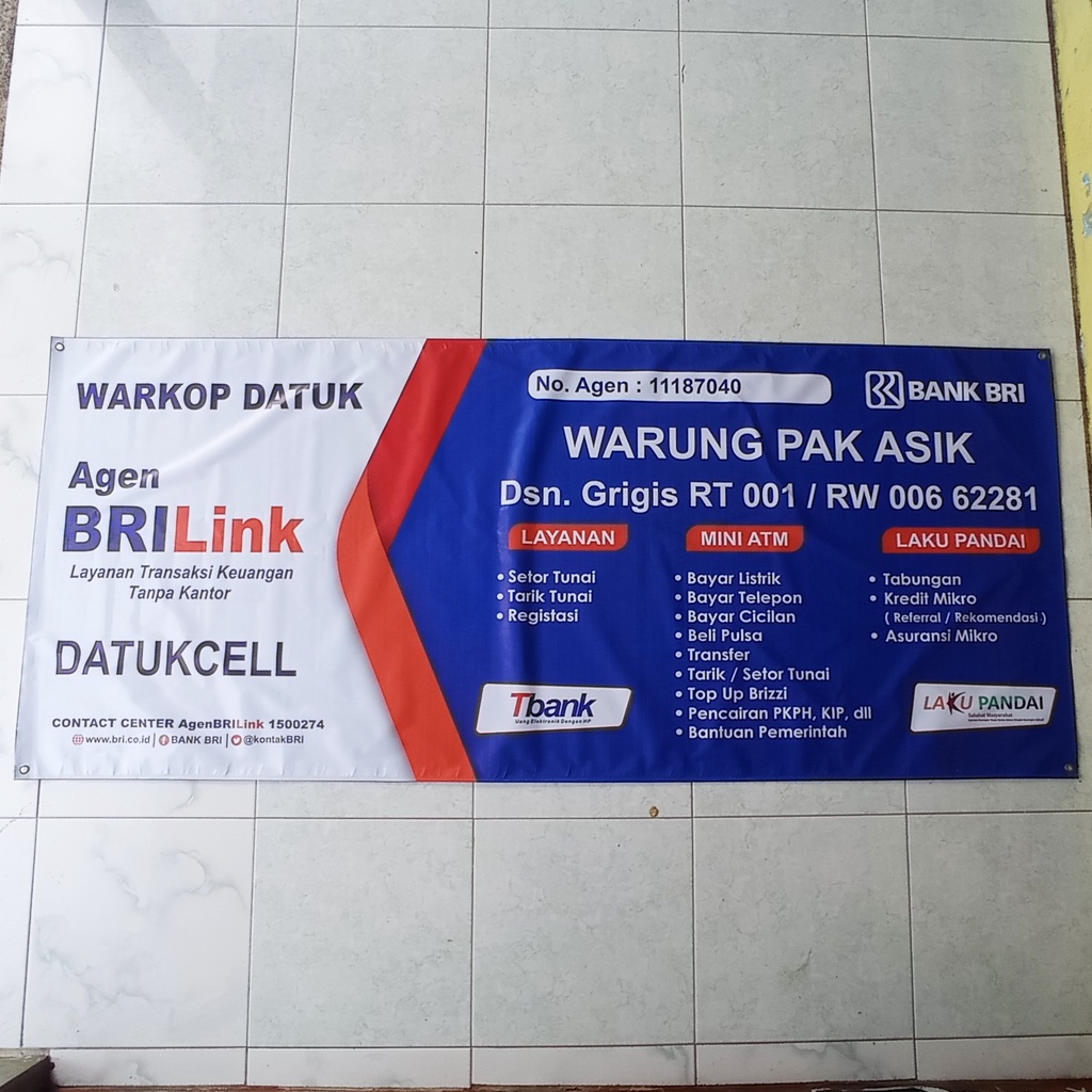 Jual Banner Agen BRILink 200x85cm (CUSTOM GRATIS DESIGN) | Shopee Indonesia