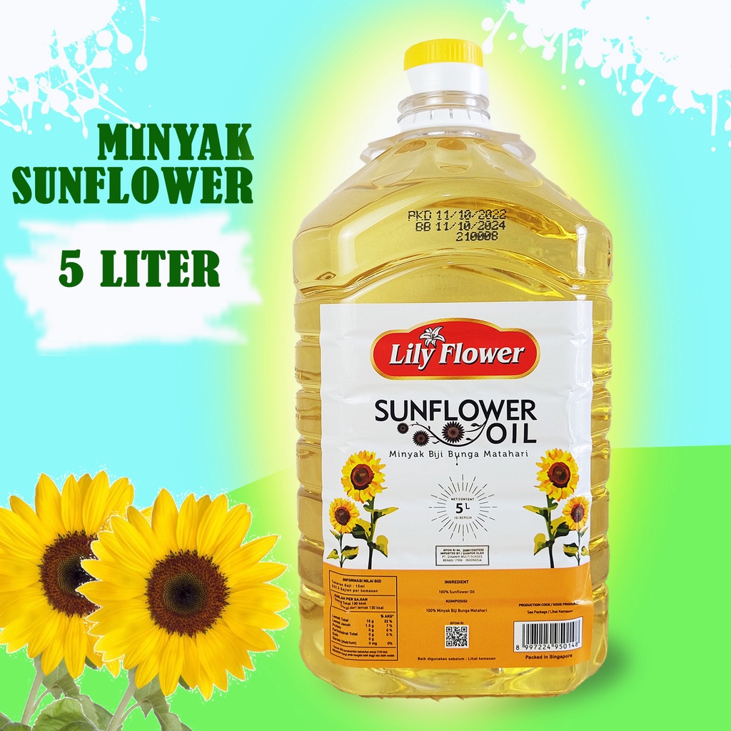 Jual LILY FLOWER SUNFLOWER OIL 5 LITER - MINYAK BIJI BUNGA MATAHARI 5LT ...