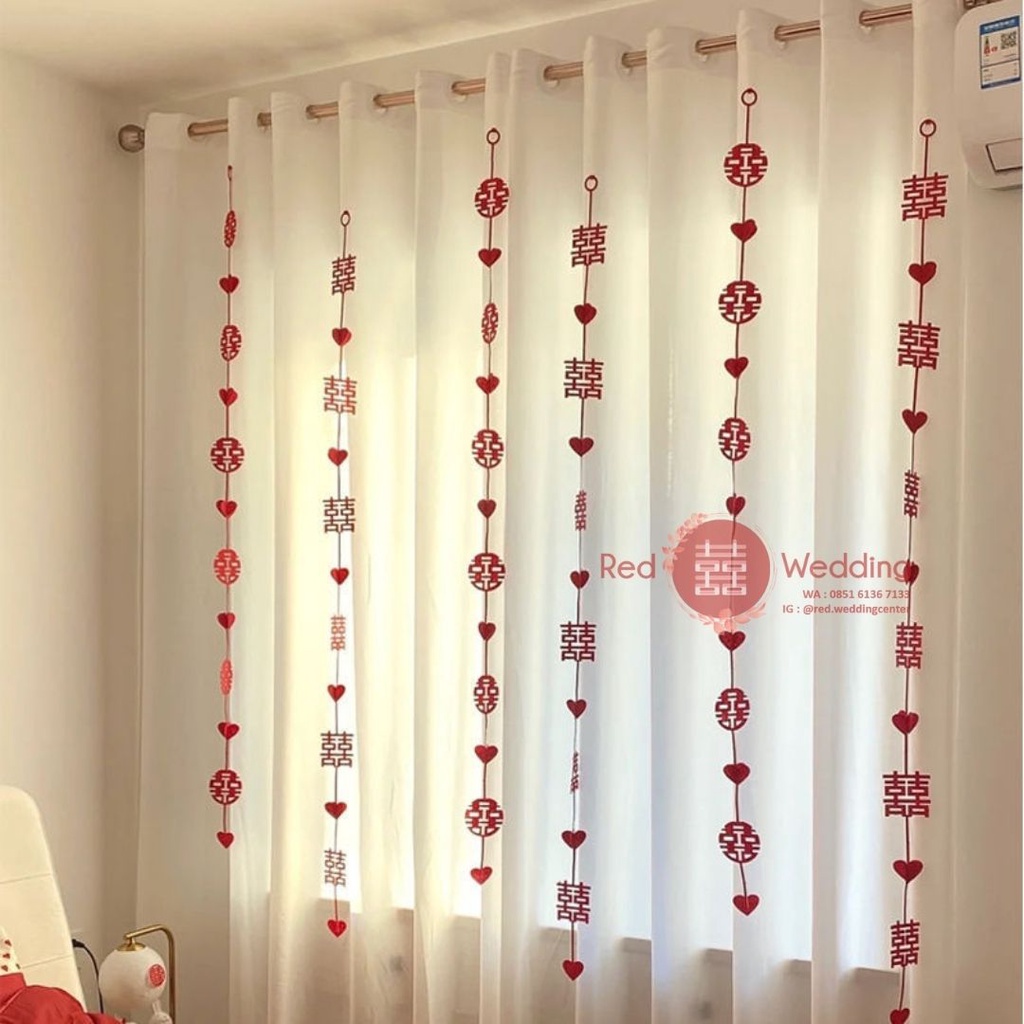 Jual Tali Dekorasi Hiasan Wedding Tali Shuang Xi Dekor Kamar Tidur ...