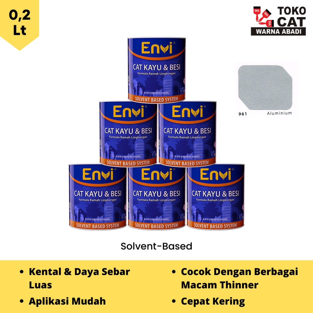 Jual CAT KAYU BESI ENVI WARNA SILVER 200 ML | Shopee Indonesia
