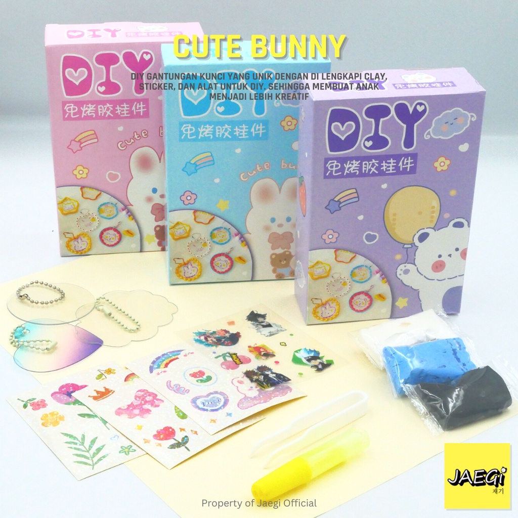 Jual JAEGi - DIY Set Gantungan kunci + Sticker + Clay Karakter Cute ...