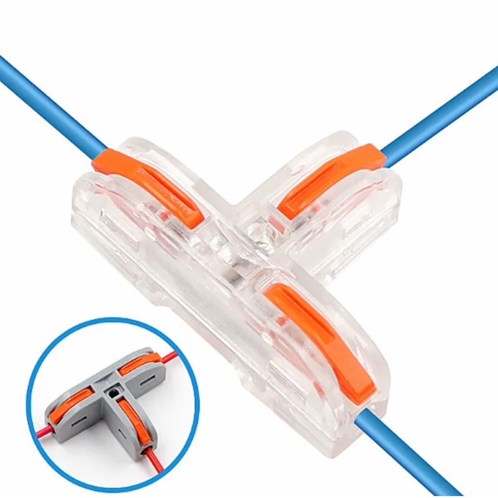 Jual Terminal Blok Konektor T11 Quick Connector T Type Kabel Cabang 3 ...