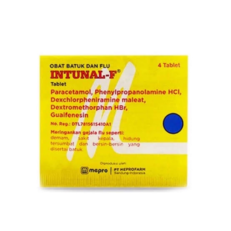 Jual Intunal F Tablet Per Strip Isi 4 Tablet (per Strip) | Shopee Indonesia