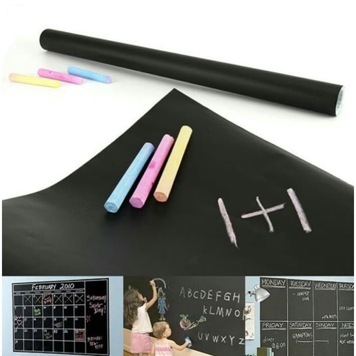 Jual sticker Blackboard wallpaper dinding stiker papan tulis 45 x200 cm ...