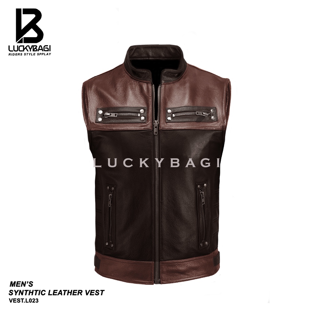 Jual Rompi Kulit Rompi Riding Rompi Kulit Sintetis Bikers Vest | Shopee ...