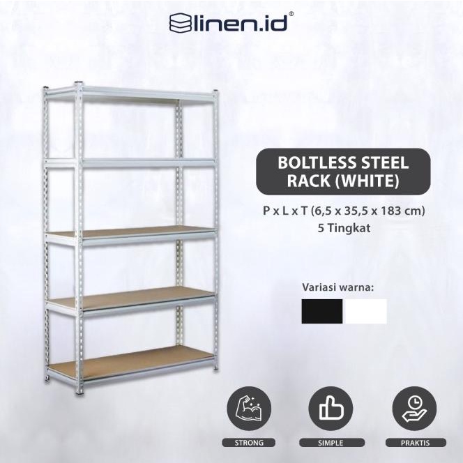 Jual Rak Besi Siku Tanpa Baut- Boltless Steel Rack 5 Tingkat Oem Tactix ...
