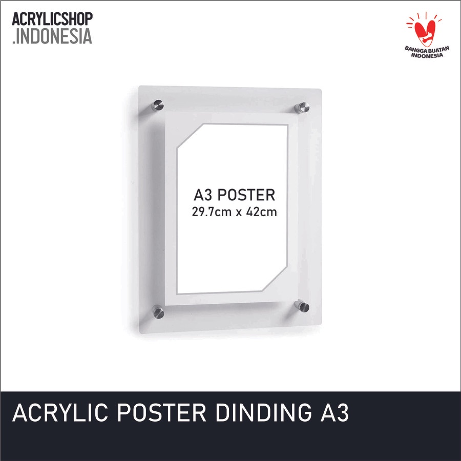 Jual Akrilik Poster A3 / Acrylic Display Wall Poster A3 / Poster Dinding Bening | Shopee Indonesia