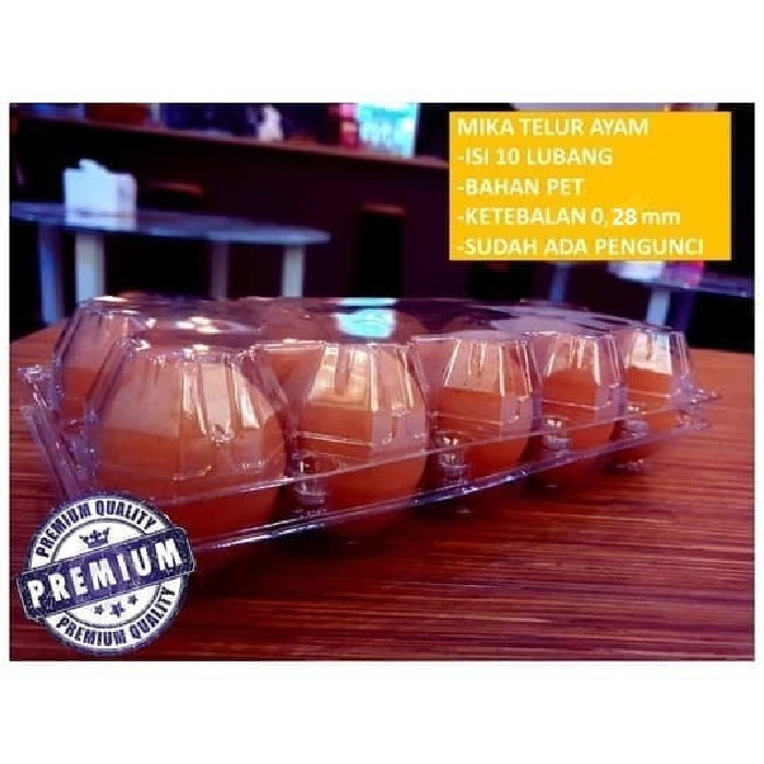 Jual Egg Tray Mika Telur isi 10 lubang ada pengunci 50 pcs | Shopee ...