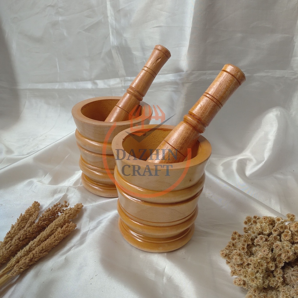 Jual Lumpang Kayu Mahoni Set Ukuran Kecil + Tumbukan Alu, Motif Coklat ...