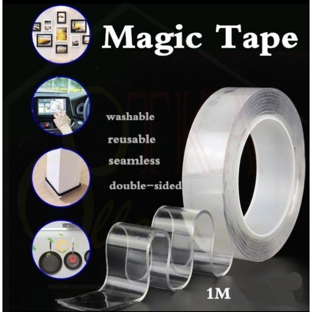 Jual MAGIC Isolatip Solatip Double Tape Lakban Transparan 1 Meter 3 ...