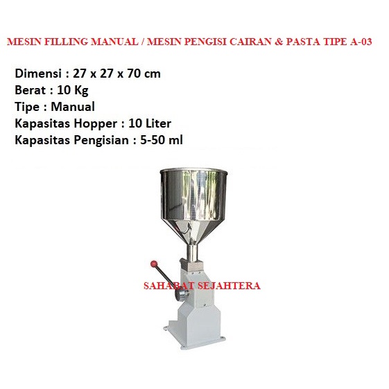 Jual Mesin Filling Manual / Mesin Pengisi Cairan & Pasta Kapasitas ...