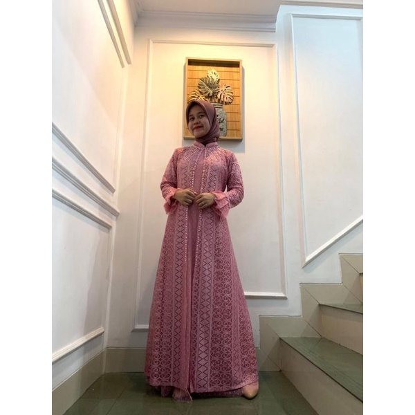 Jual gamis kebaya outer/gamis brukat tille outer/gamis tille/gamis ...