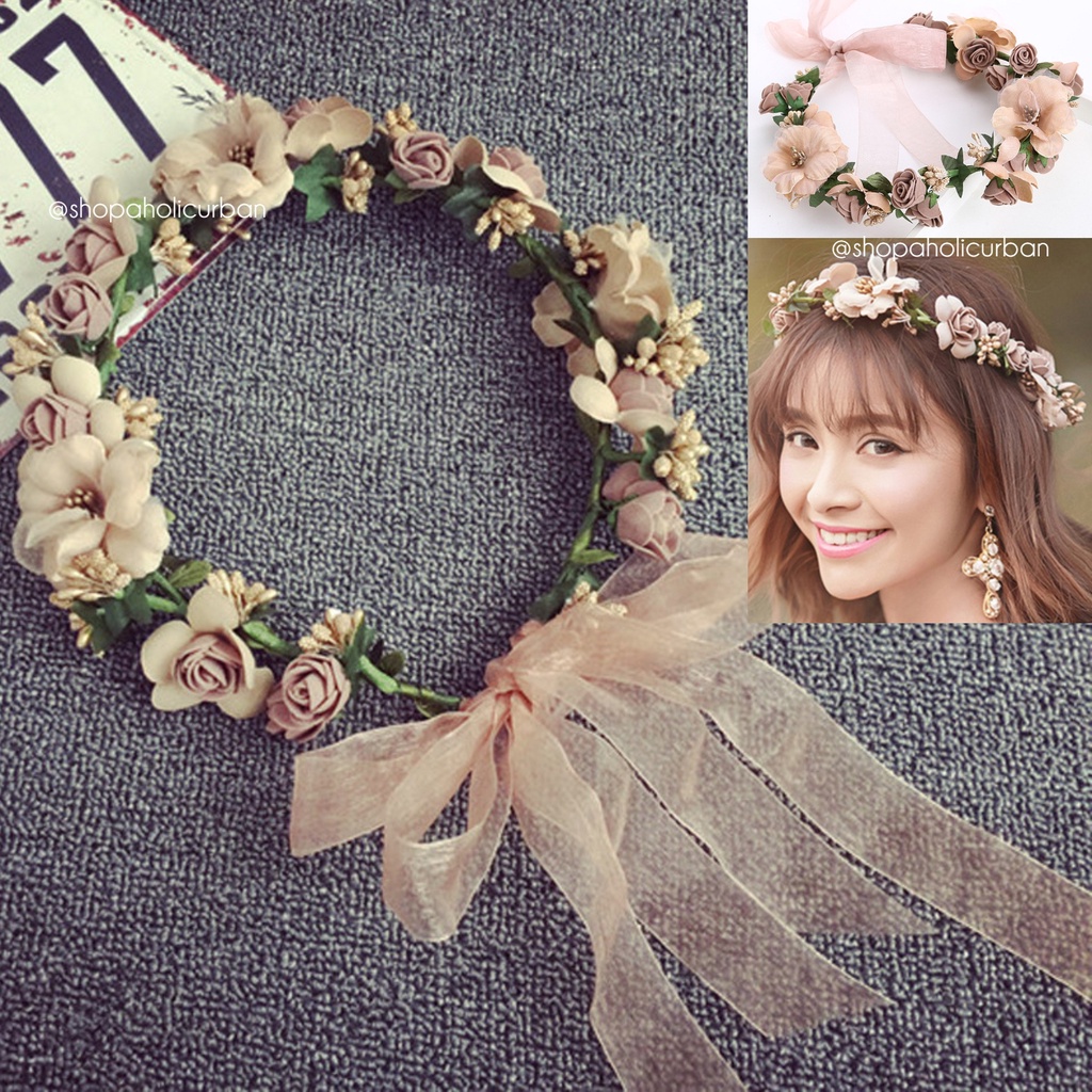Jual Vintage Flower Tiara Bando Pengantin Bando Bridesmaid Headpiece ...