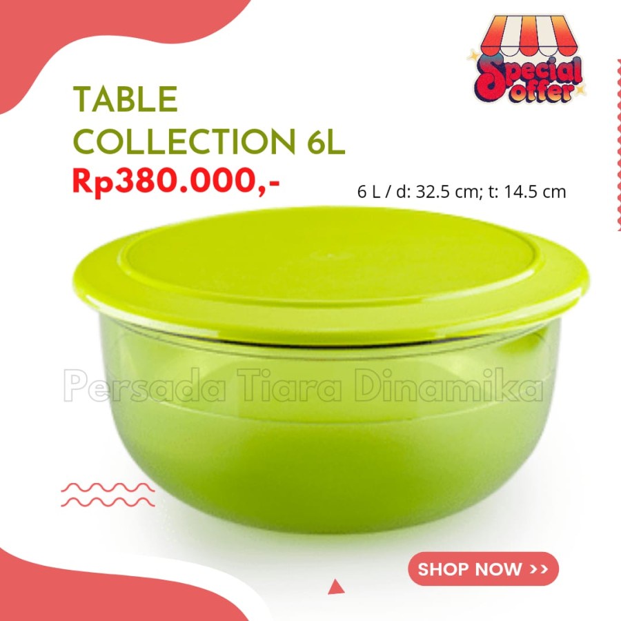 Jual TUPPERWARE TABLE COLLECTION 6L - MANGKOK SAJI BERBENTUK CRYSTAL ...