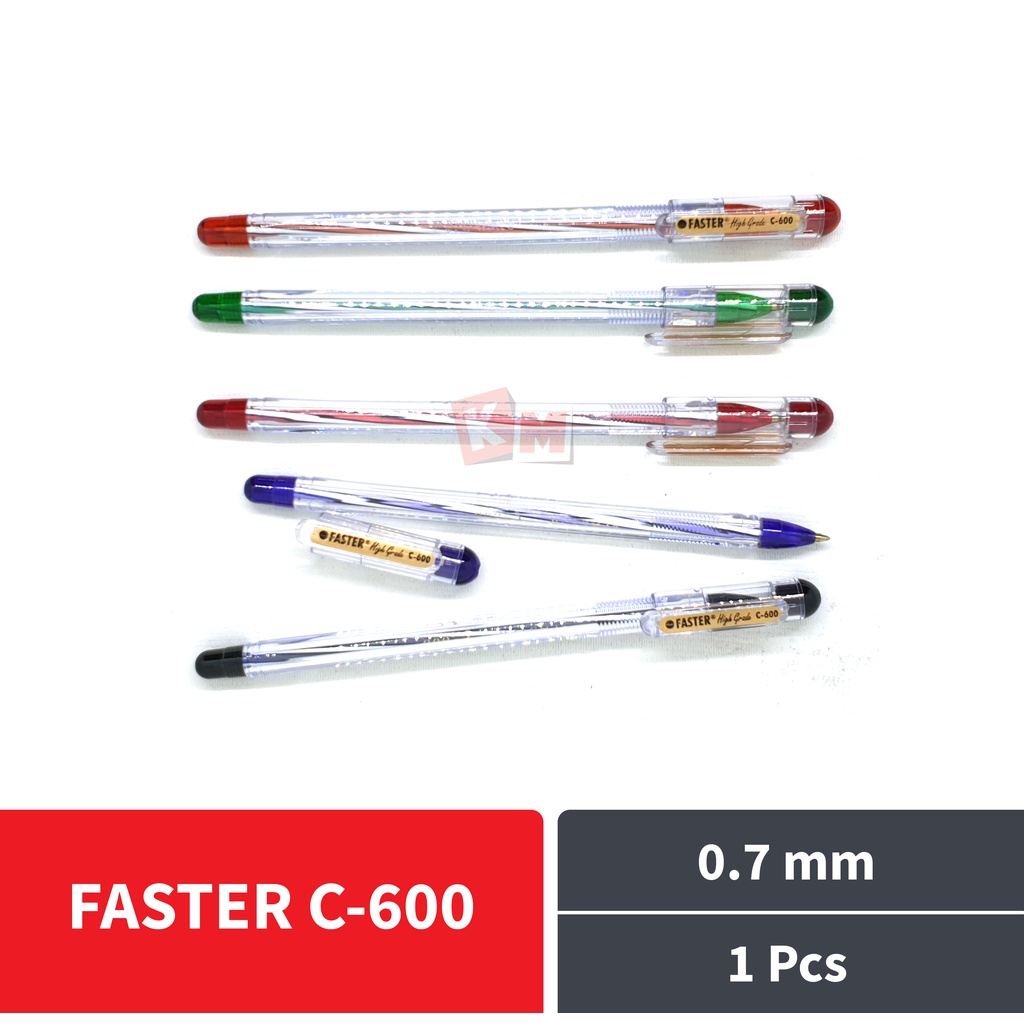 Jual Pulpen Ballpoint Pena Faster C600 C-600 Extra Fine 0.7 mm Hitam ...