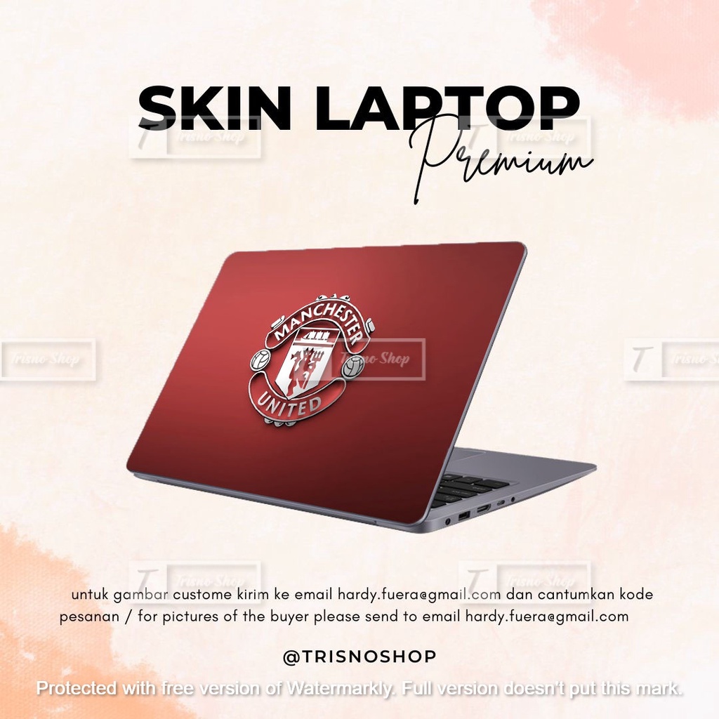 Jual Stiker Laptop | Garskin Laptop Manchester United Red | Shopee ...