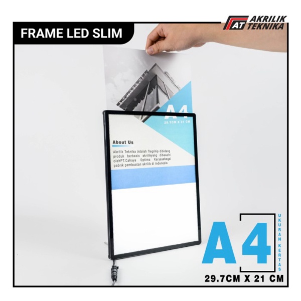 Jual / BINGKAI Silver A4 SLIM DISPLAY Bingkai / Limited - AKRILIK FRAME / LED LAMPU POSTER ...