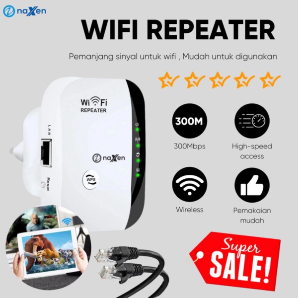 Jual Jual Wifi Extender Repeater Naxen 300Mbps Penguat Sinyal Wifi ...