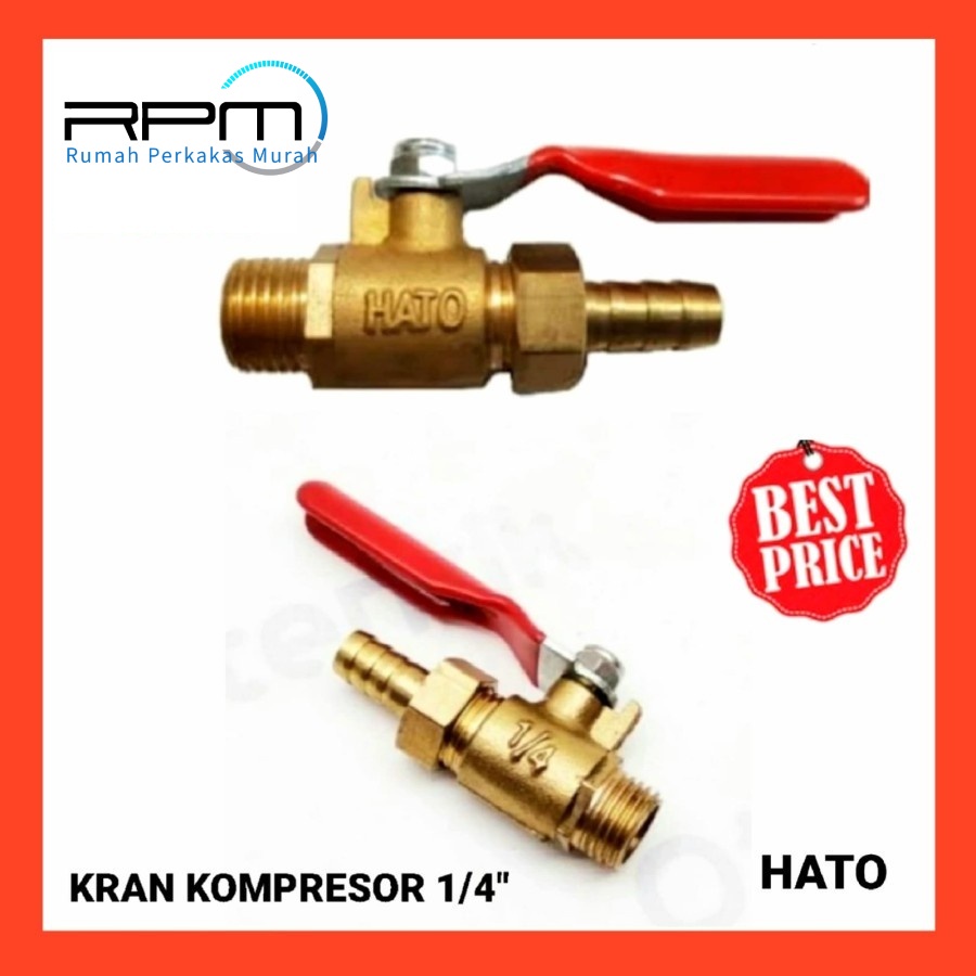 Jual HATO Ball Valve 1/4 inci Kuningan - Brass Ball Valve 1/4 inchi ...