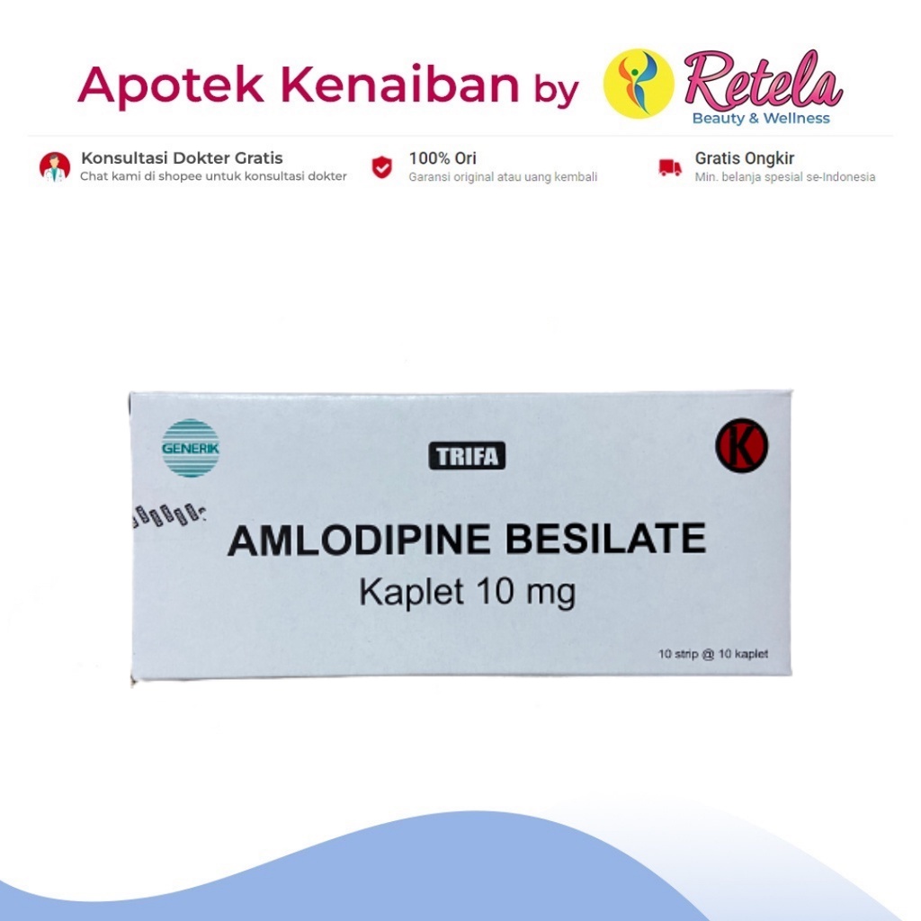 Jual AMLODIPINE 10 MG BOX 100 TABLET TRIFA | Shopee Indonesia