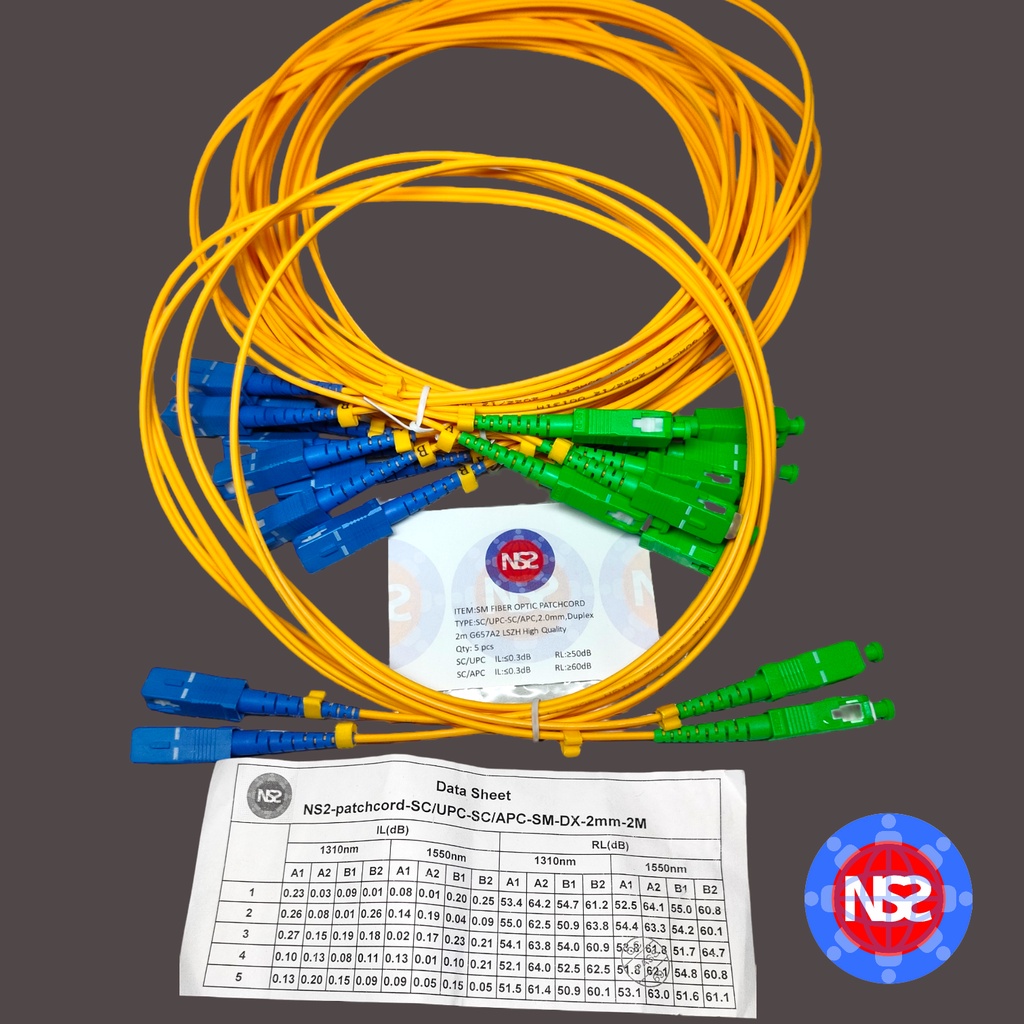 Jual patchcord 2m 2mm sc upc sc apc duplex G657A1 high quality/patch ...