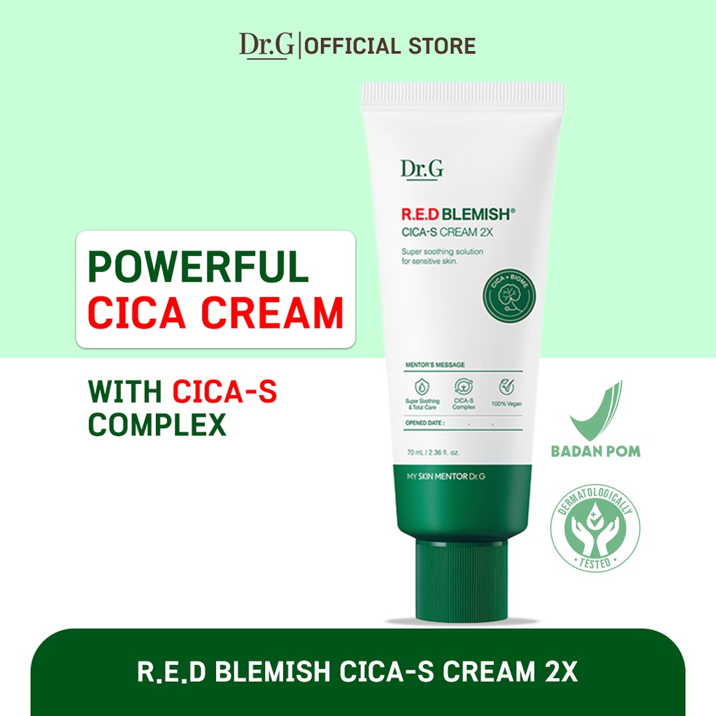 Jual Dr.G R.E.D Blemish Cica-S Cream 2x - 70ml | 10 CICA Complex Hydrating Moisturizing ...