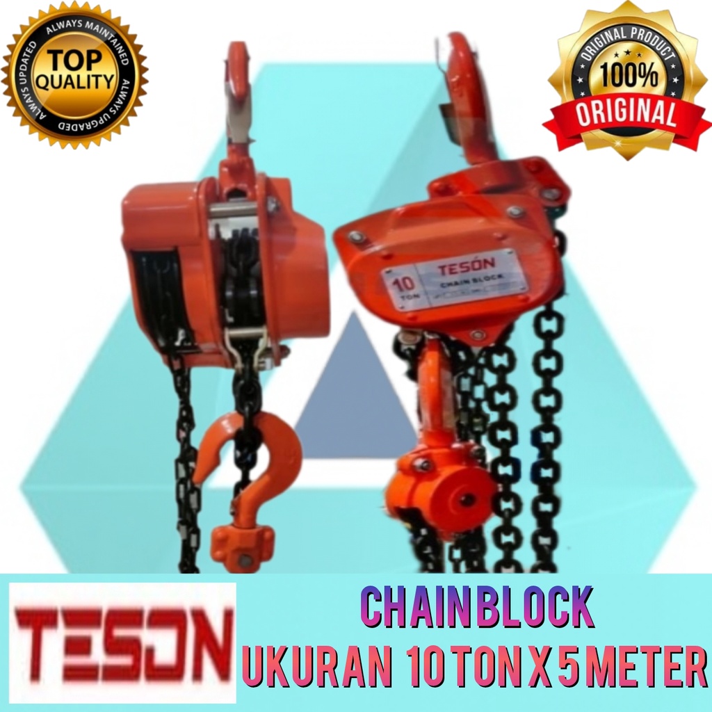 Jual CHAIN BLOCK 10 TON 5 METER TAKEL KATROL KEREKAN 10 TON 5 METER ...