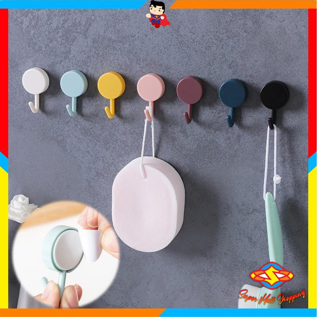 Jual SMS Gantungan Hook Bulat Polos Tempel Tembok Wall Hook Stiker ...