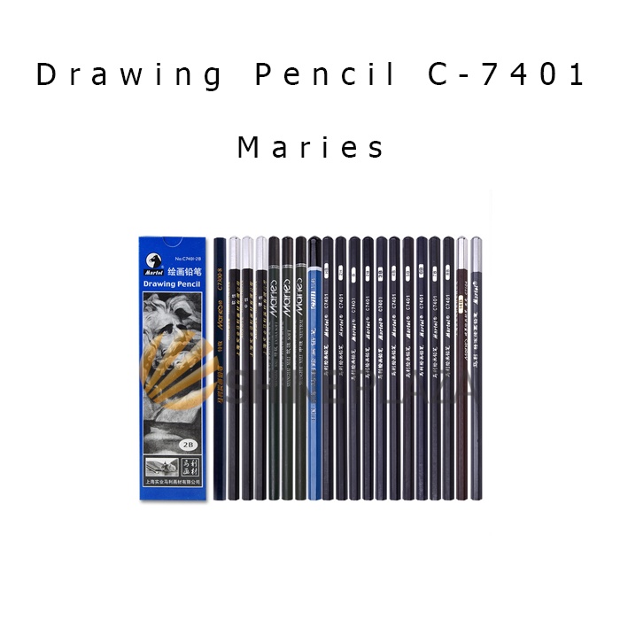 Jual Maries Drawing Pencil C7401 Sketch - Pensil Gambar Sketsa 2H HB B 2B 3B 4B 5B 6B 7B 8B 10B ...