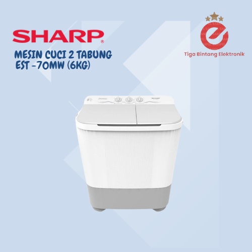 Jual Mesin Cuci 2 tabung Sharp EST 70MW (6KG) | Shopee Indonesia