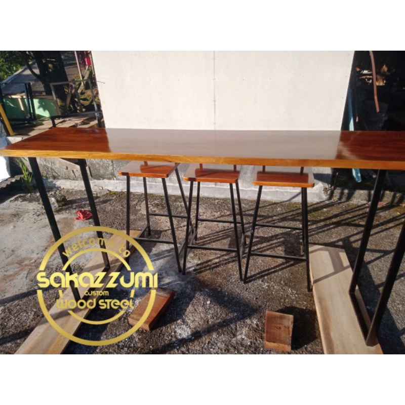 Jual meja mini bar 1 set ( 1 meja + 3 kursi ) | Shopee Indonesia