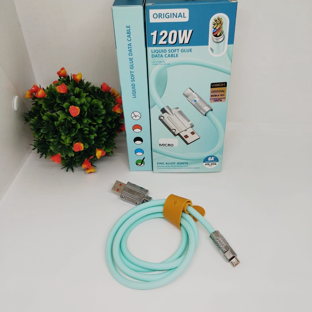 Jual Kabel Data Metal / Charger Micro USB / Type C / Lightning 120W / 6A Bahan Silikon 1 Meter ...