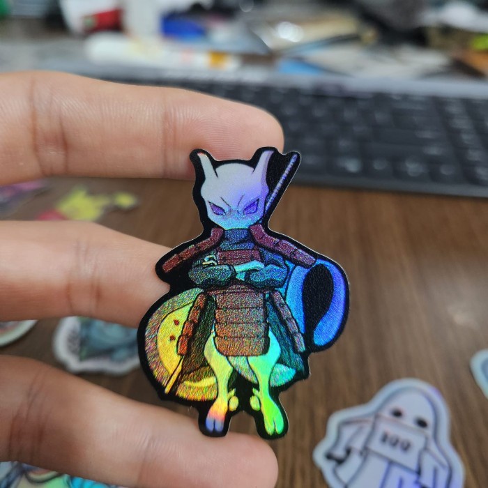 Jual Sticker Hologram Anime - PSH1539 - Pokemon - Mewtwo | Shopee Indonesia
